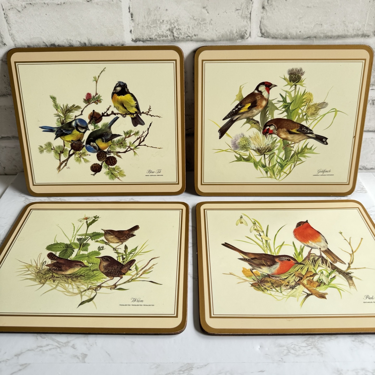 Set of 4 Vintage Pimpernel Bird Placemats in Original Box