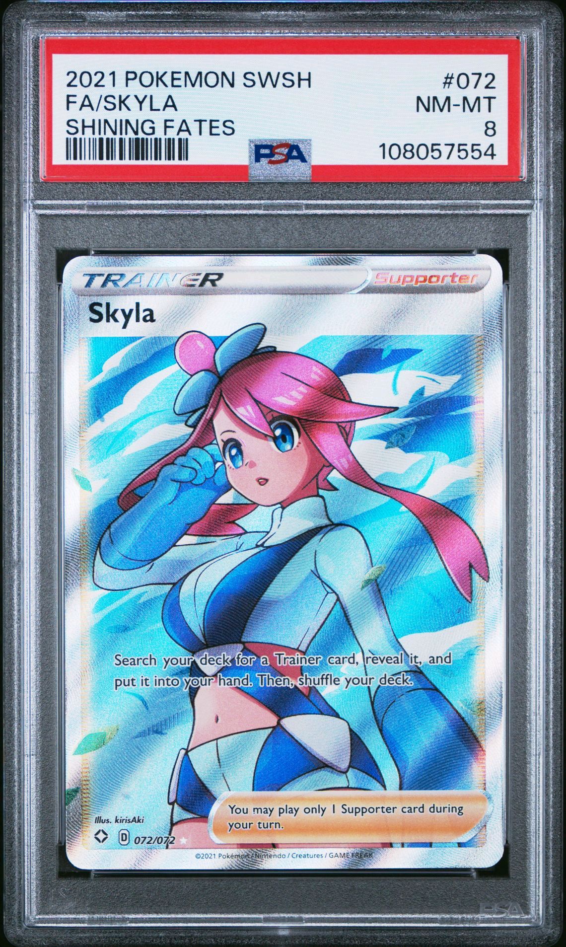 2021 Pokemon Shining Fates Full Art Skyla PSA 8