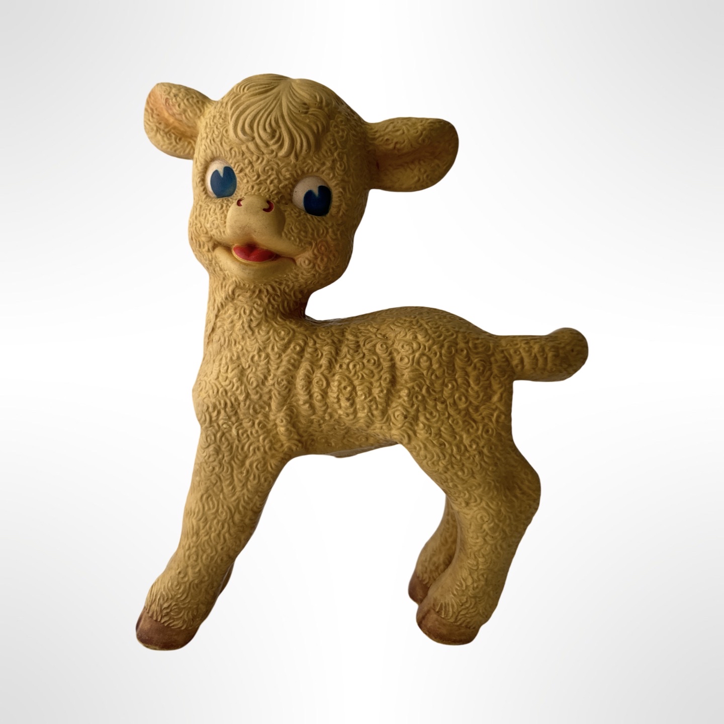 16. 1950s Rempel Rubber Lamb Squeak Toy- Josie The Lamb 10 1/2” Tall