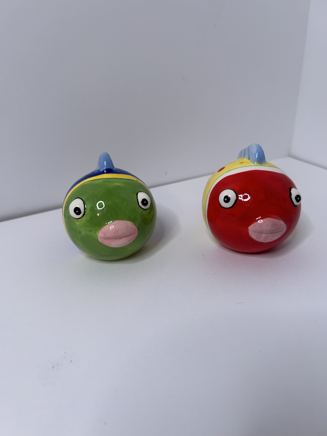 Colorful Artsy Fish Salt And Pepper Shakers