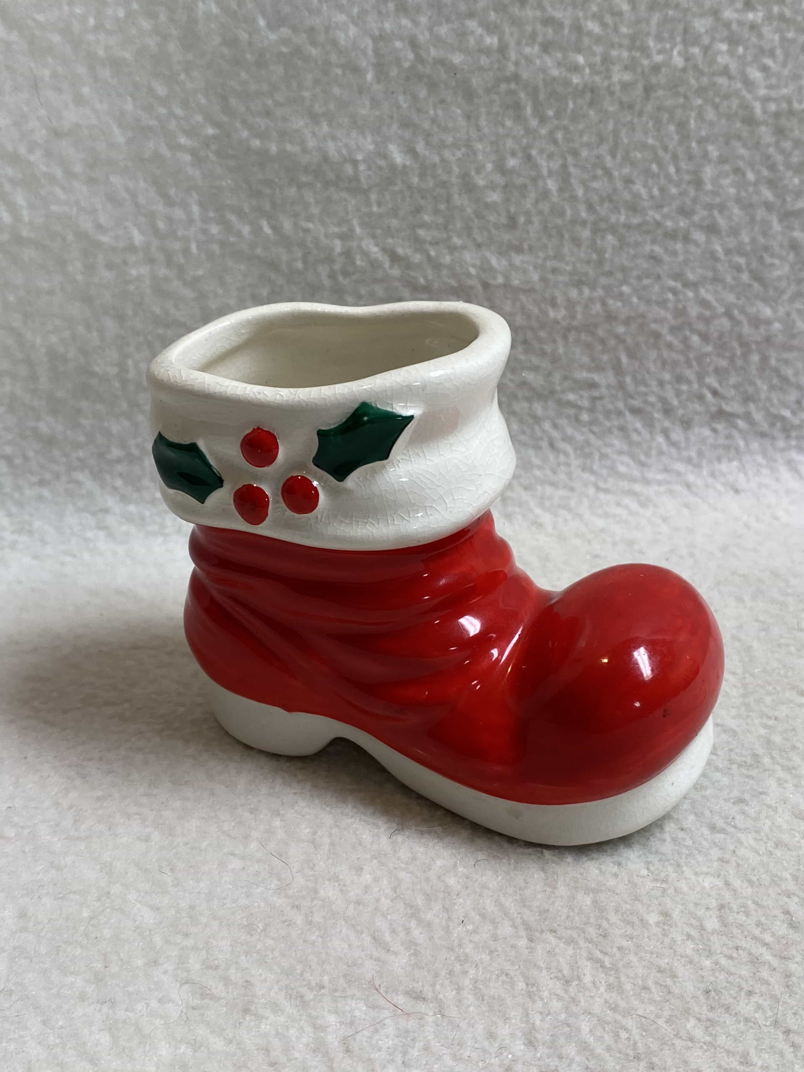 Vintage Small Santa Boot Garden Planter/Vase (V266)