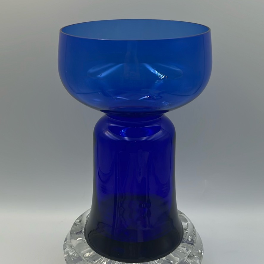 Vtg Lausitzer Germany Cobalt Crystal Vase 8”