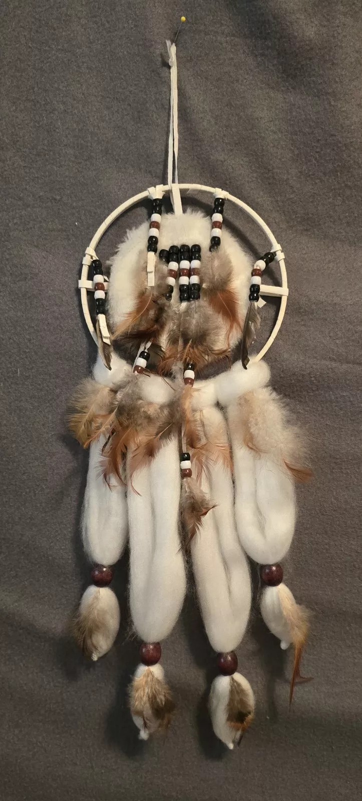 Vintage SW Native American Art Mandala Wool Dream Catcher