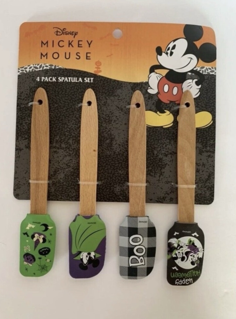 Disney Mickey Minnie Mouse Halloween Spatula Set 4 Pack New