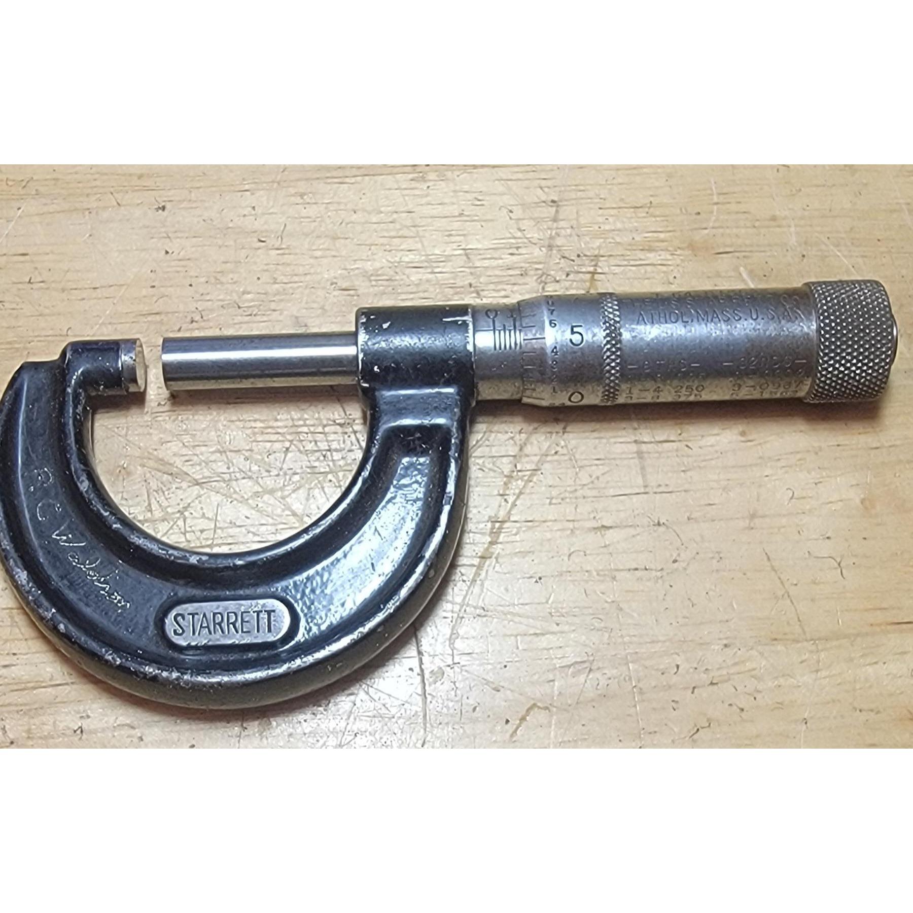 Starrett #436 0-1" Outside Micrometer .0001 Early Model Rare