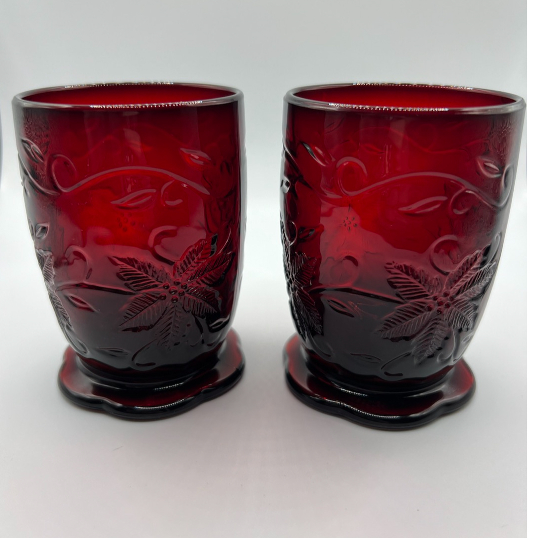 Princess House Vintage Fantasia Ruby Red Candle Votives 3 1/2”