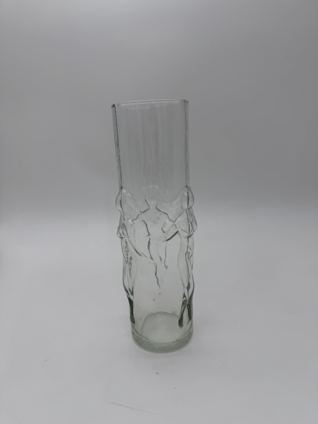 Vintage Art-Libbey La Femme 3D Nude DancingWoman Glass Vase 8”Clear Glass