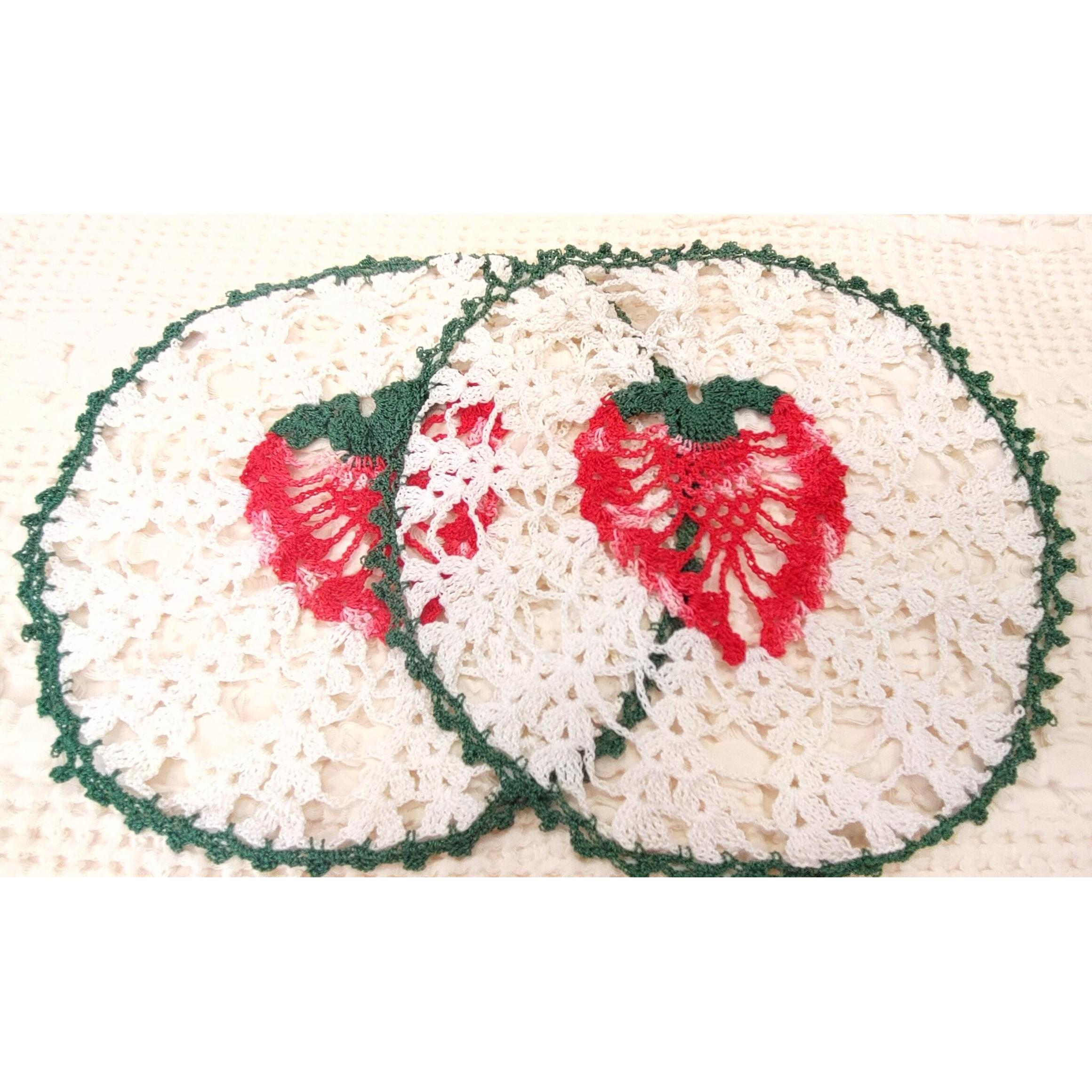 Vintage Strawberry Crochet Doilies