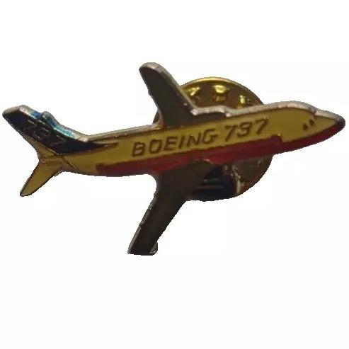 Boeing 737 Enamel Badge Pinback Airplane Aircraft Jet Plane Vintage ...