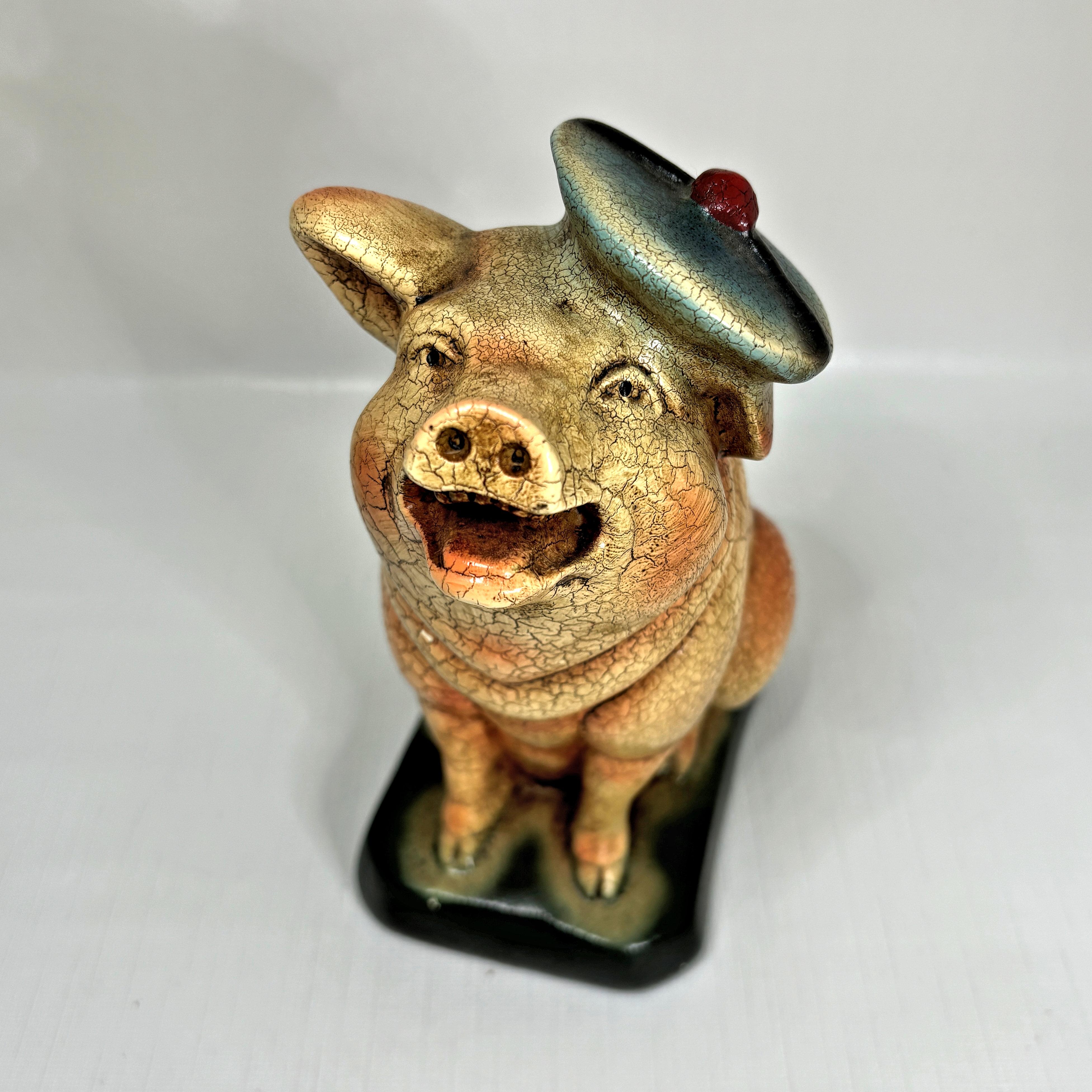Noontidings Chalkware Pig Coin Bank Ceramic Made USA Farmhouse Country ...