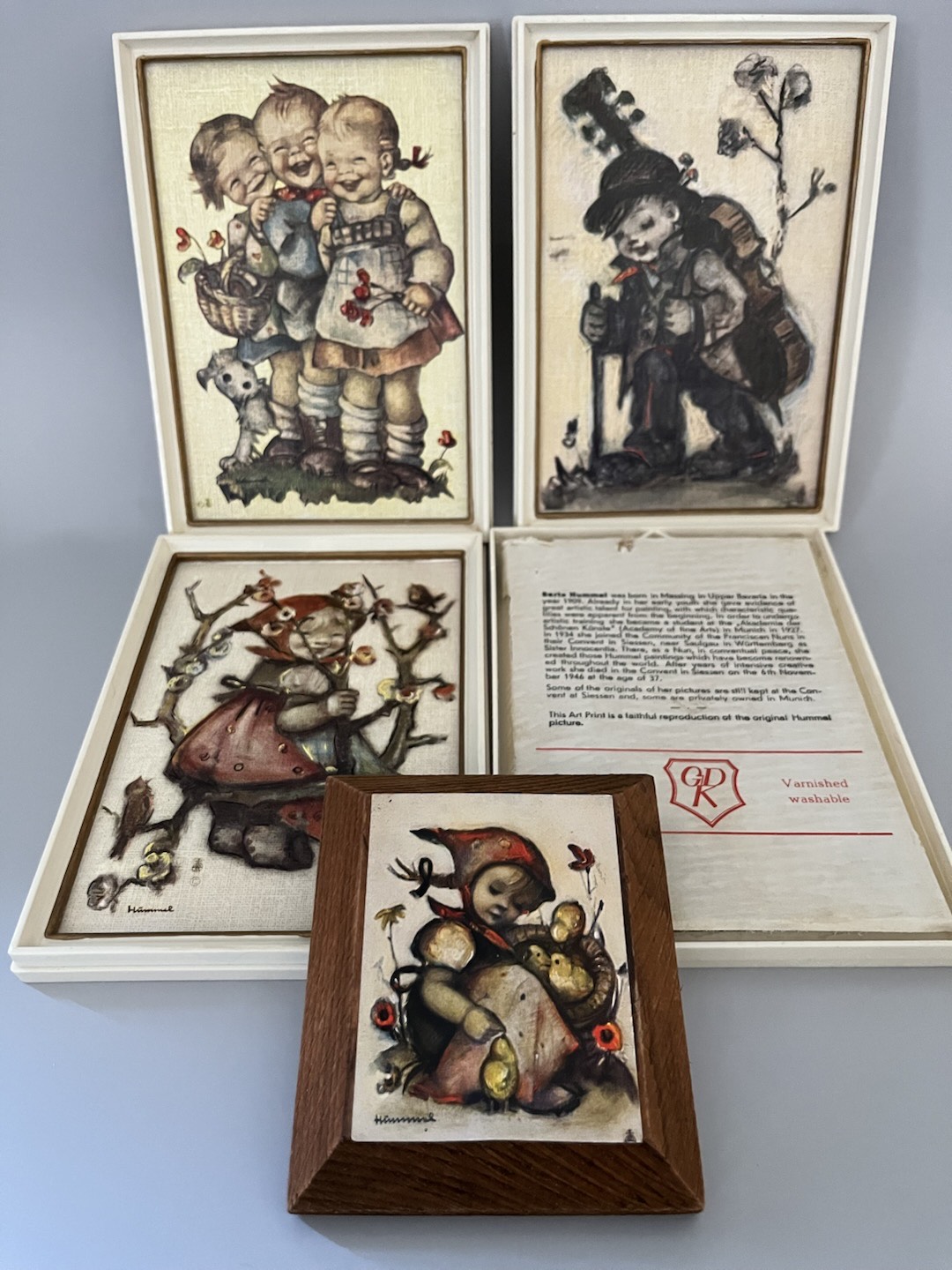 Set Of 5 Vintage Hummel Reproduction Wall Decor