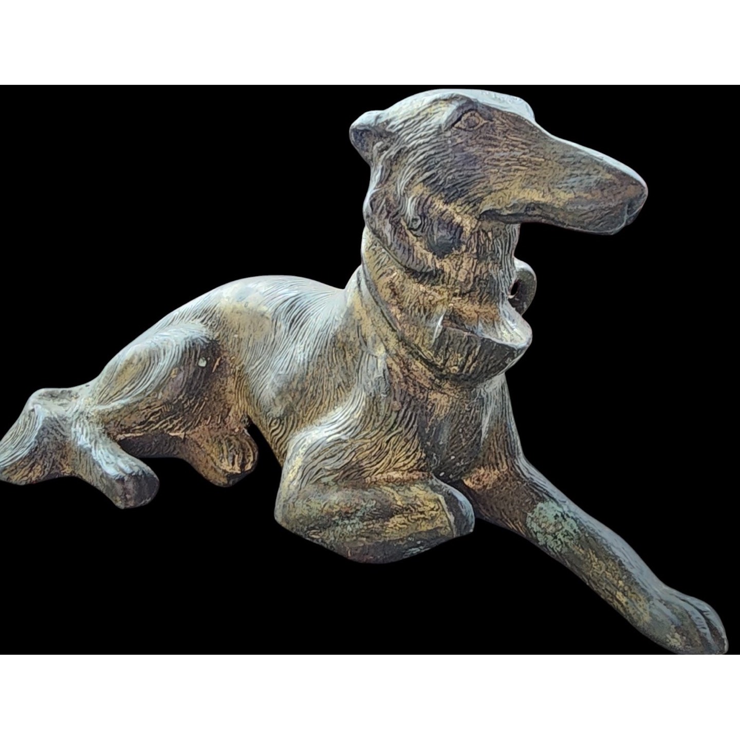 Vintage Bronze-Style Greyhound Figurine – Miniature Dog Sculpture