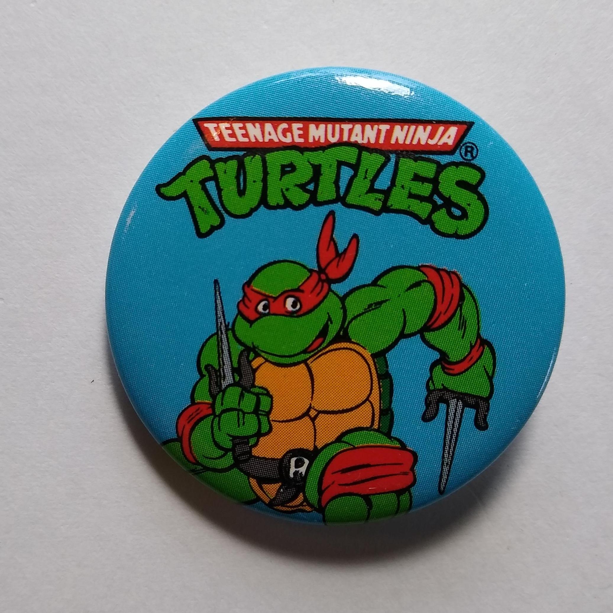 Teenage Mutant Ninja Turtles Raphael Vintage Button-Up Pinback Badge ...
