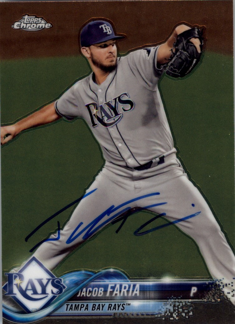 Jacob Faria Signed Tampa Bay Rays 2018 Topps Chrome #57
