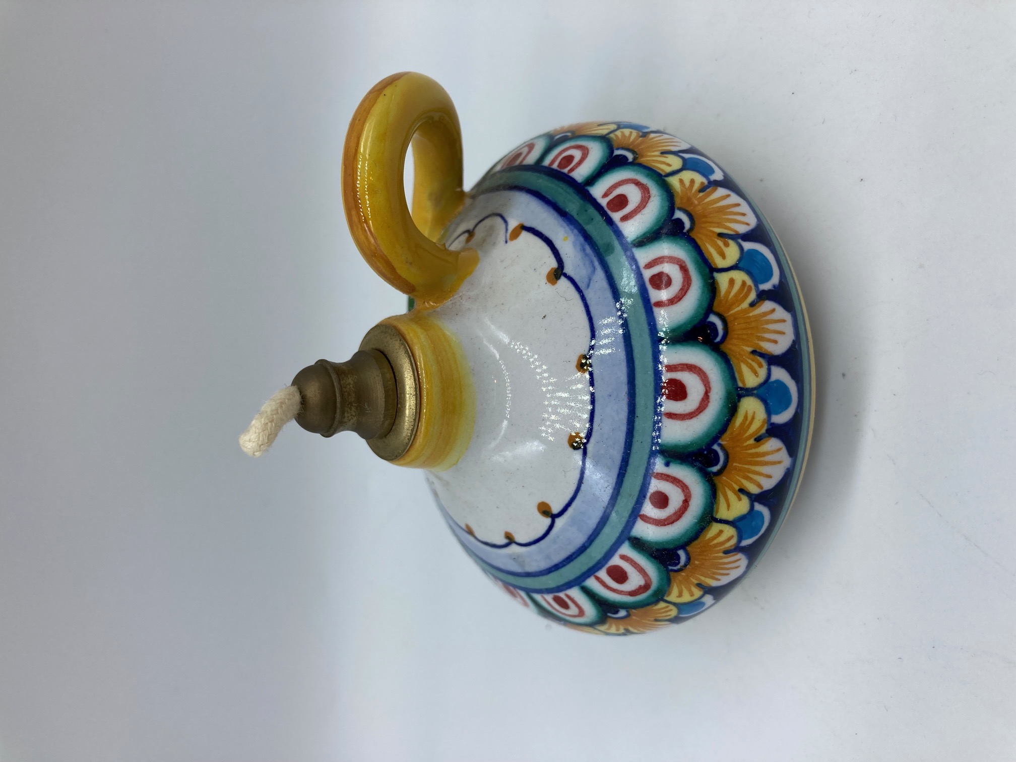Ceramic Majolica Oil Lamp, 2010 Deruta