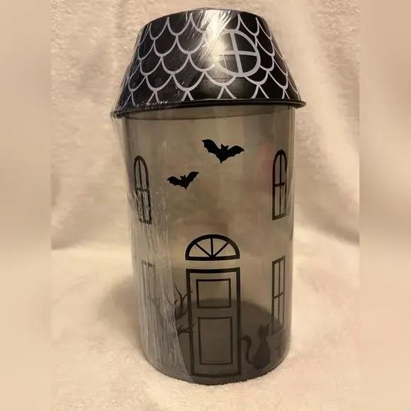 Target Bullseye Glass Haunted House Container