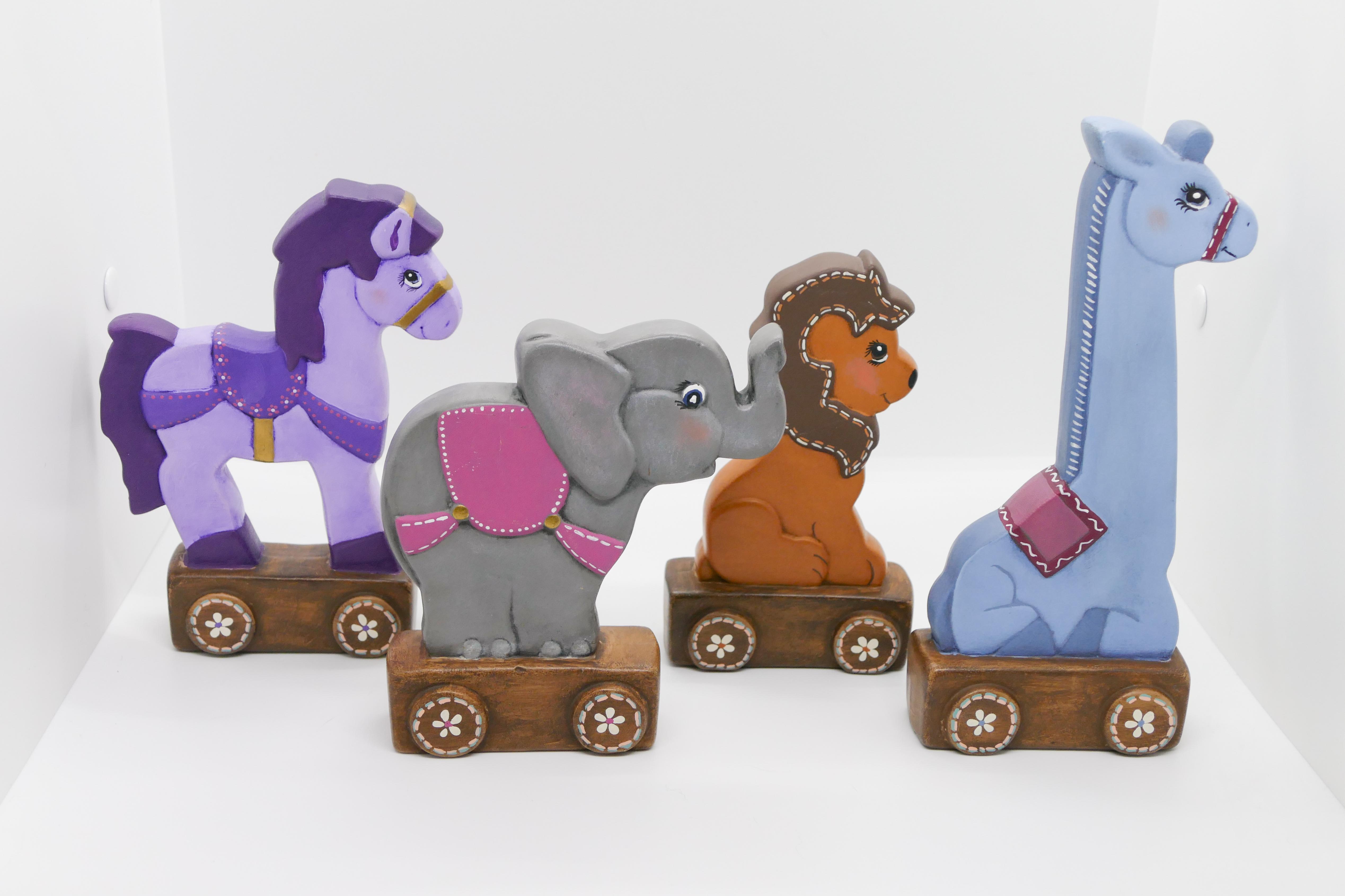 Vintage Ceramic Animals Handmade Painted Figurines Baby Giraffe ...