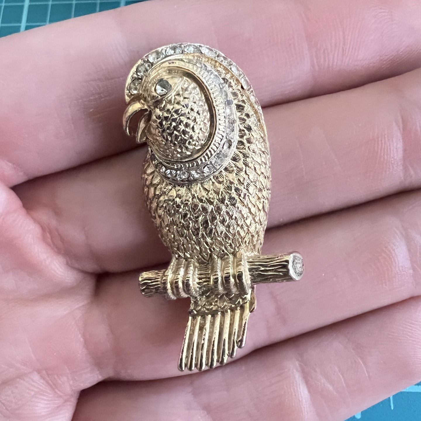 Gold Toned Parrot Brooch