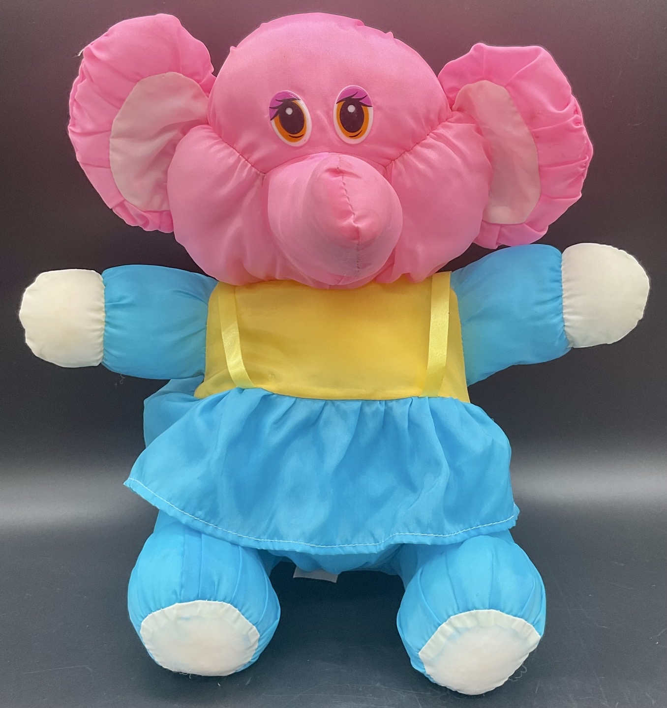 Vintage Pink Elephant Puffalump Style Parachute Material Plush Stuffed ...
