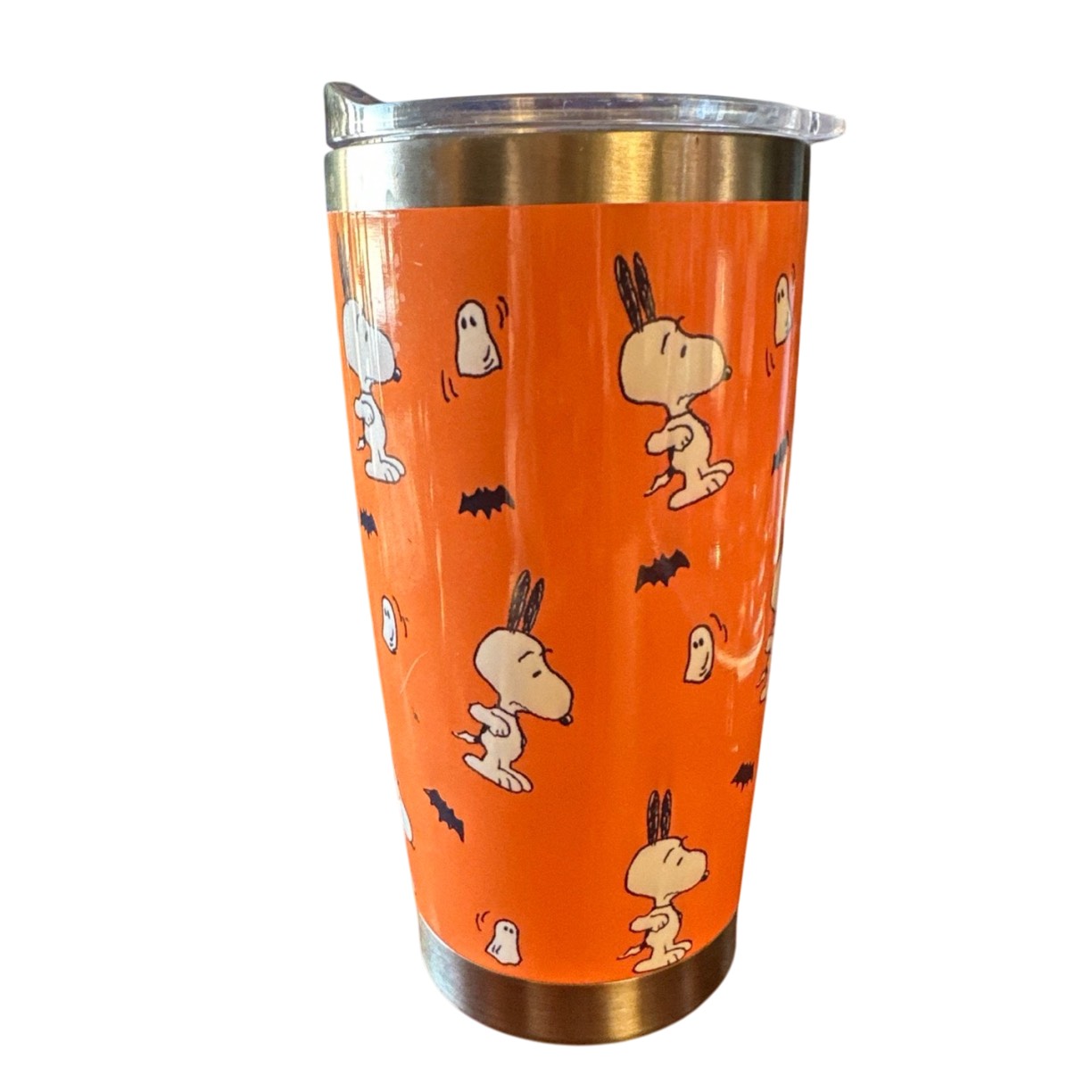 Peanuts~”Scared Snoopy & Ghost Woodstock”~ Stainless Tumbler W/Lid~FAST ...