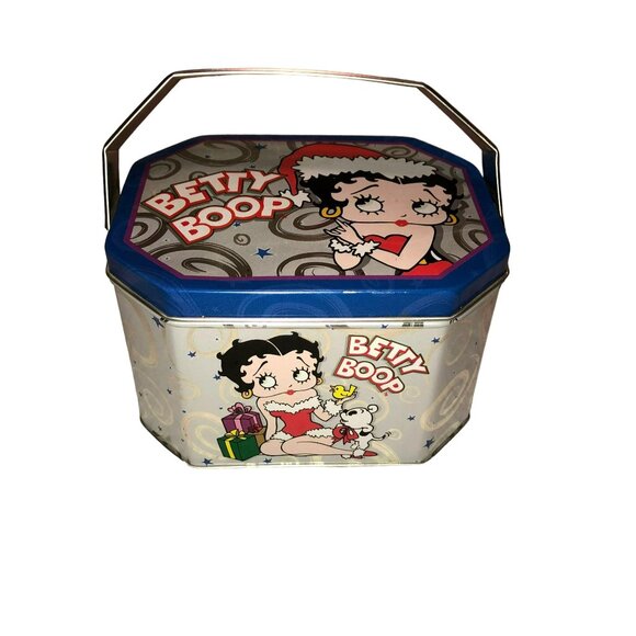 RARE BETTY BOOP TIN PURSE BOX BETTY DRESSED LIKE MRS CLAUS MINI W ...