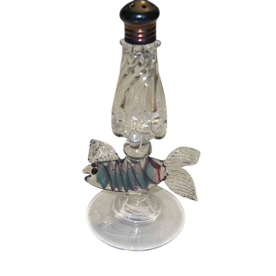 Gazelle Art Glass Handblown Fish Single Salt Shaker (great For Hat Pins!!!)