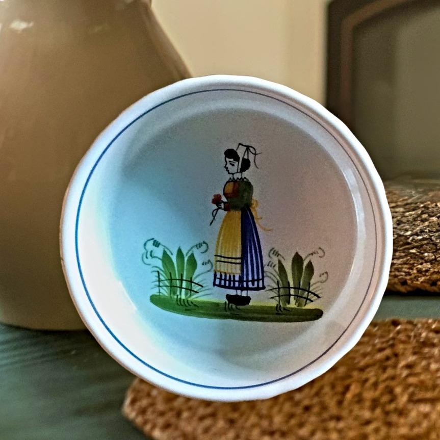 Vintage French Quimper Hand-Painted Small Ceramic Dish with Breton ...