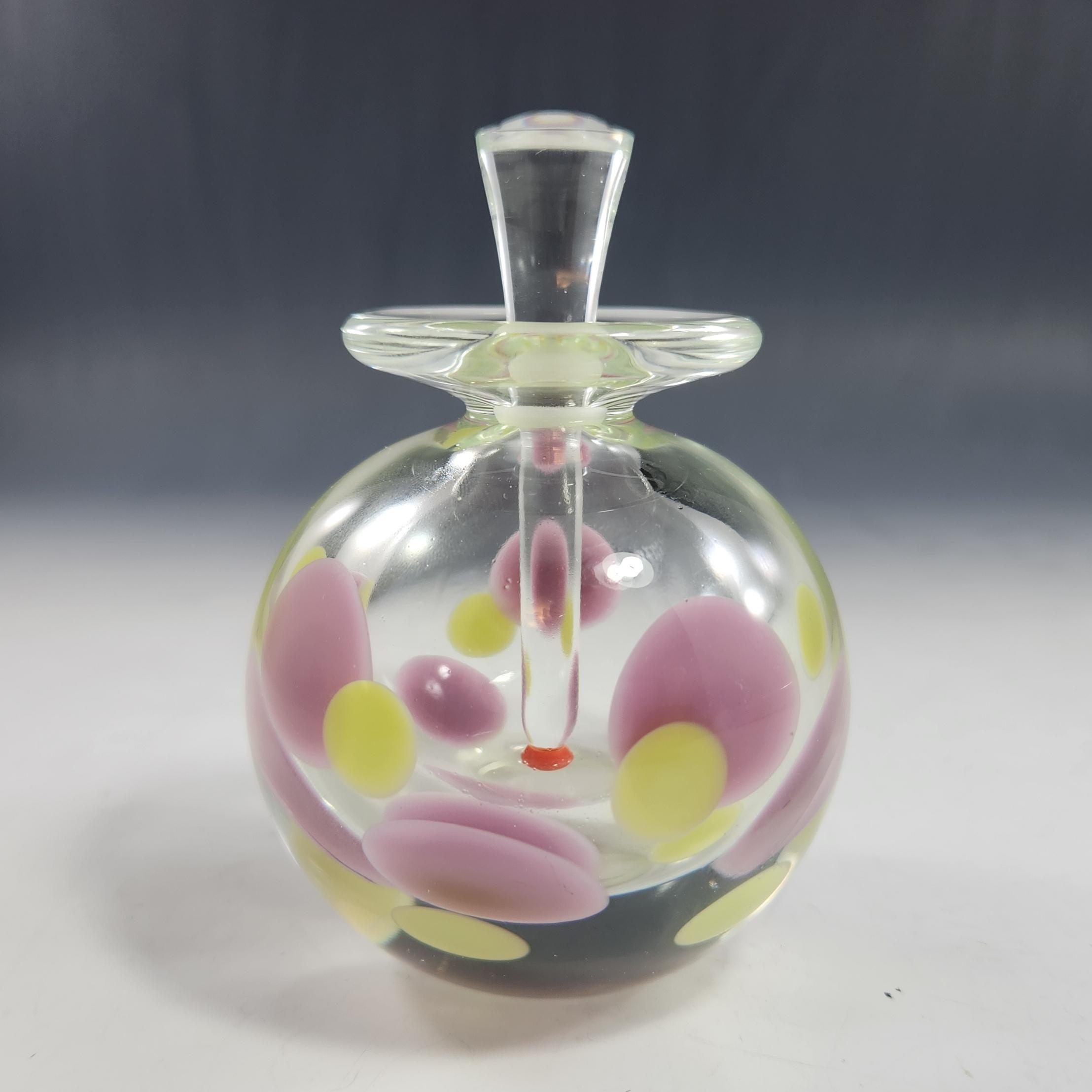 Art Glass Perfume Bottle w Pink Polka Dots by Kevin Rogers Glass Works ...