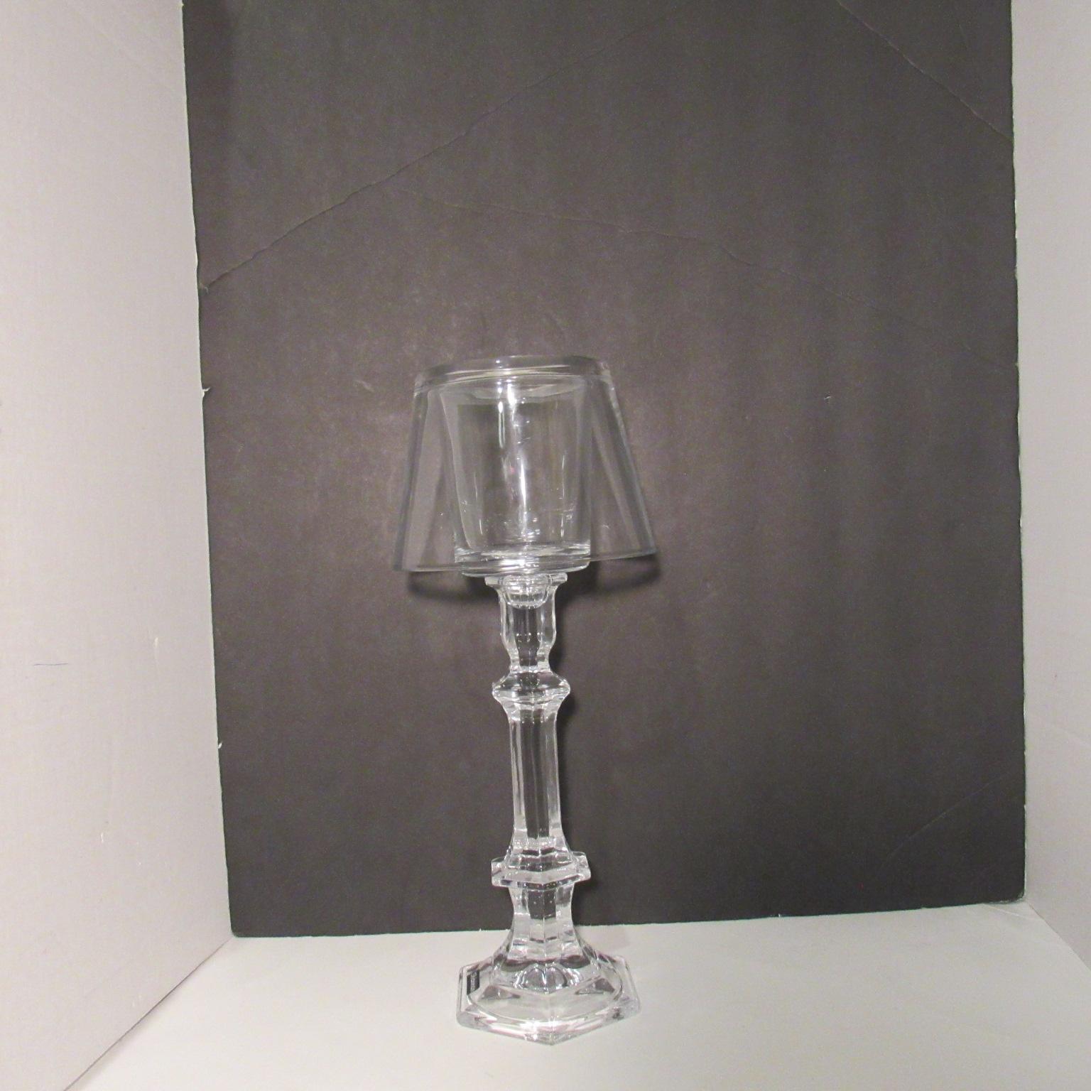 Shannon Crystal Clear 2-Piece Votive Lamp Candle Holder & Shade, L 13 3/8"