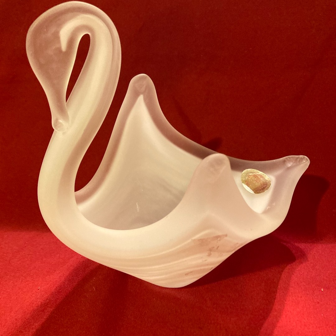 10. Mid Century Murano Swan Candy Dish Sticker