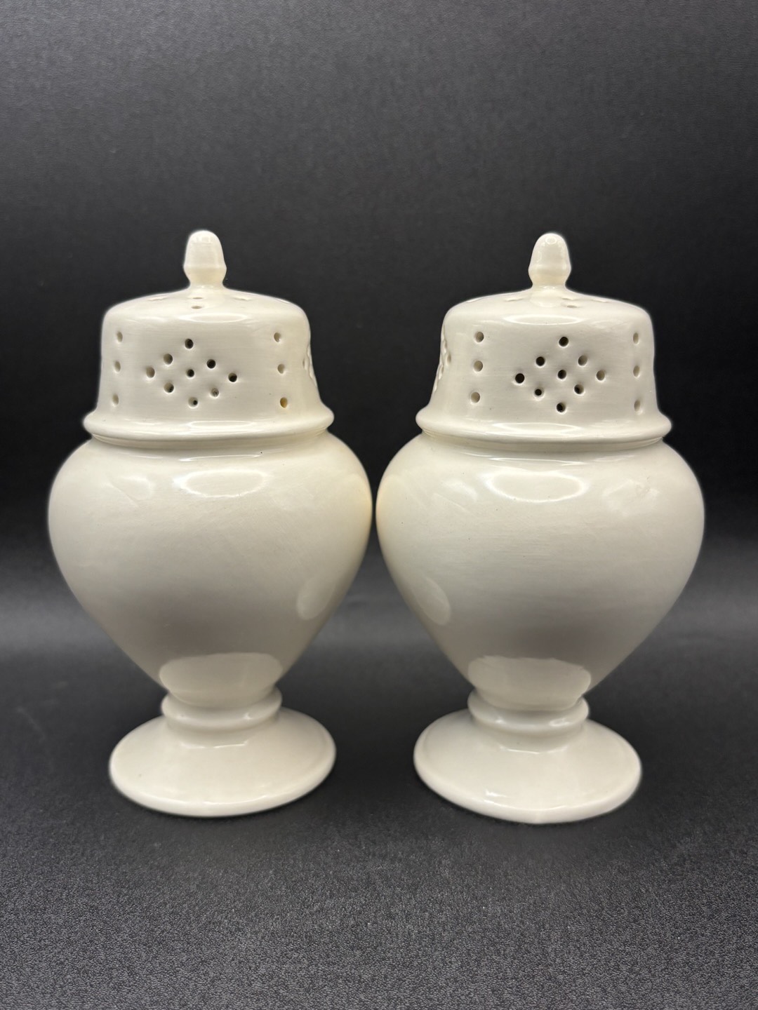 Leeds Pottery Creamware Salt And Pepper Shaker Set England
