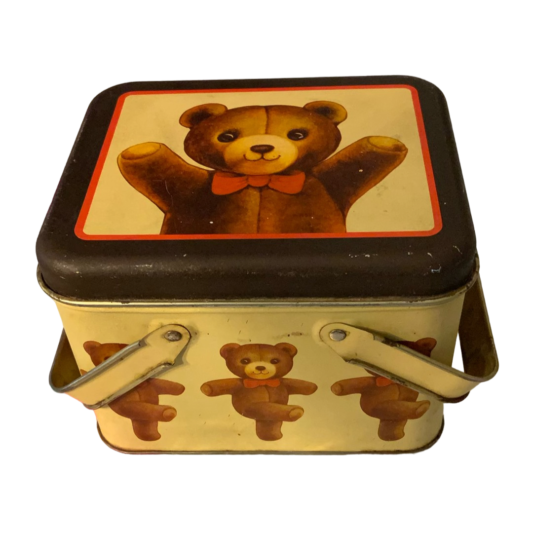 Vintage Teddy Bear 🥜 Nut Fudge Tin Distributed In Indiana