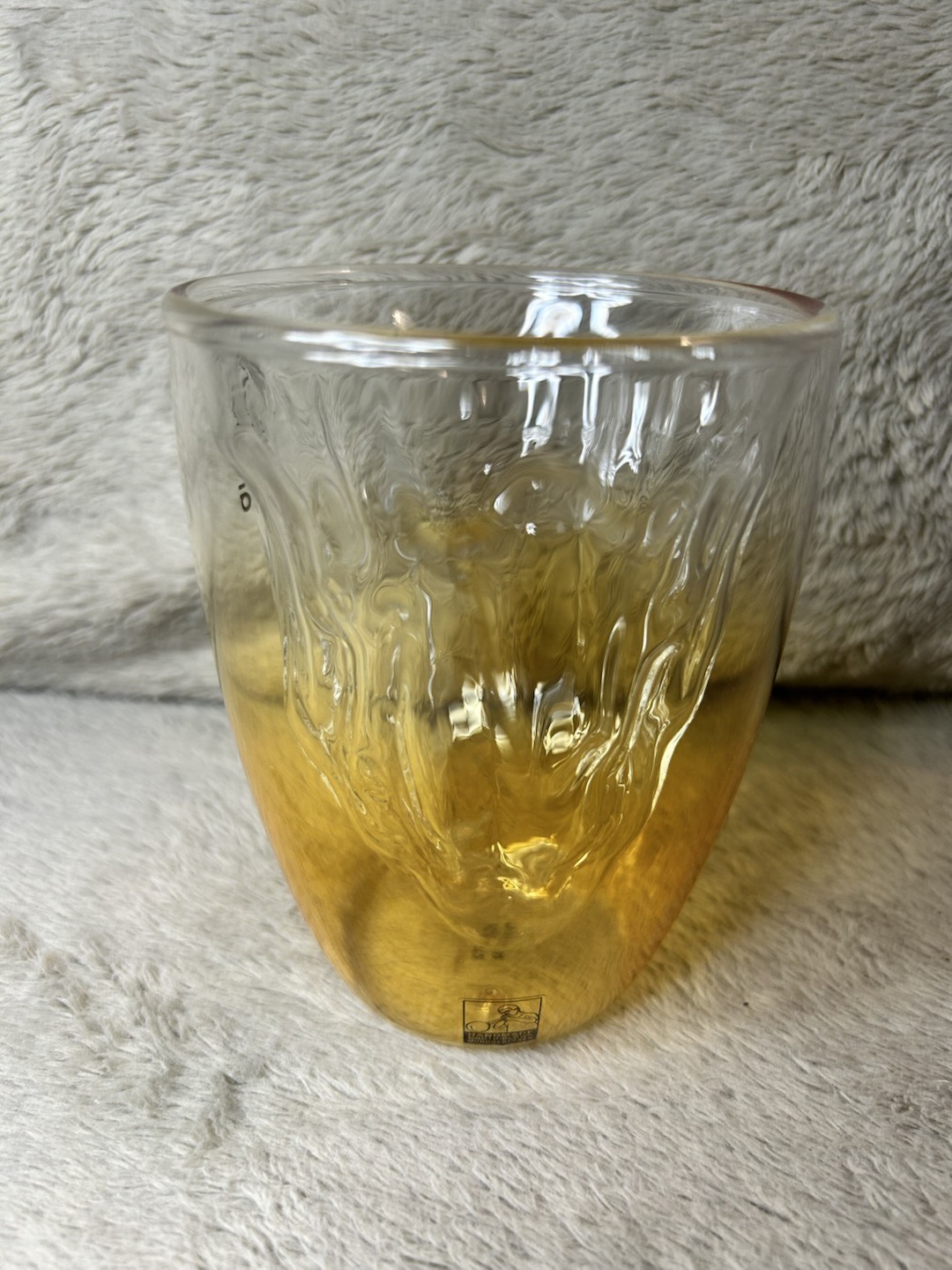Aramoro Double Wall Hand Blown Amber Glass
