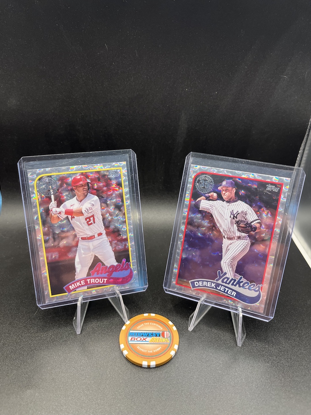 Mike Trout & Derek Jeter 1989 Foilboard Crackle 2024 Topps