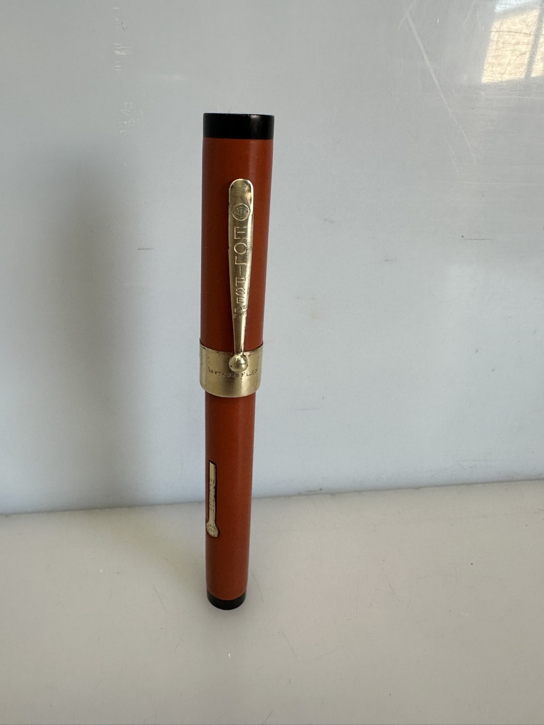 Antique Eclipse Oversized ORANGE 14K Lever Fill Fountain Pen 1923