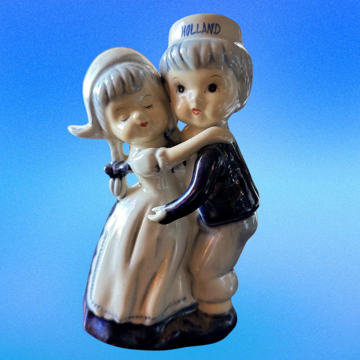 Vintage Delft Blue Color Holland Handpainted Porcelain Boy Girl ...