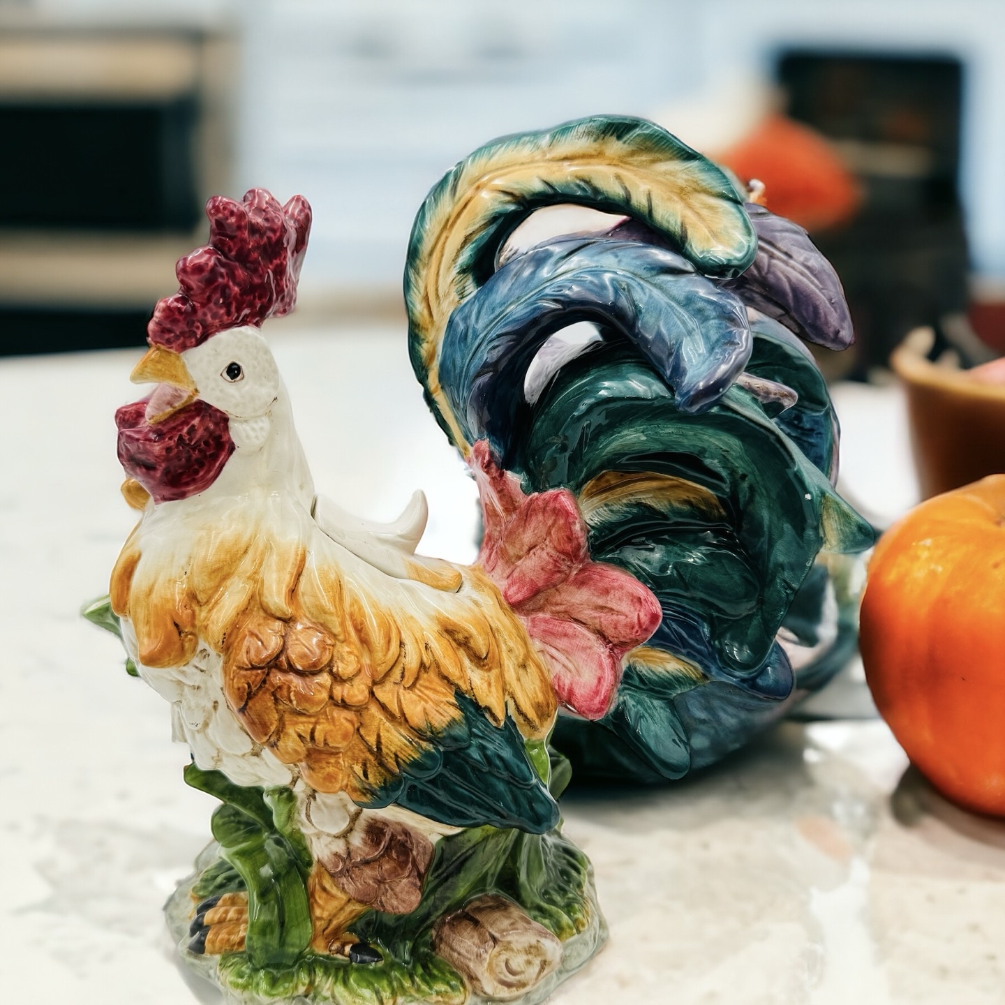 Kaldun & Bogle Vintage Tuscan Rooster Teapot 11” Tall READ