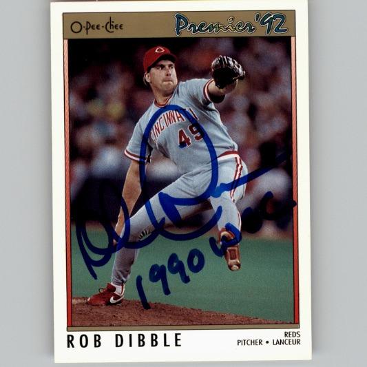 Rob Dibble Signed Cincinnati Reds 1992 O-Pee-Chee Premier Baseball Card #53