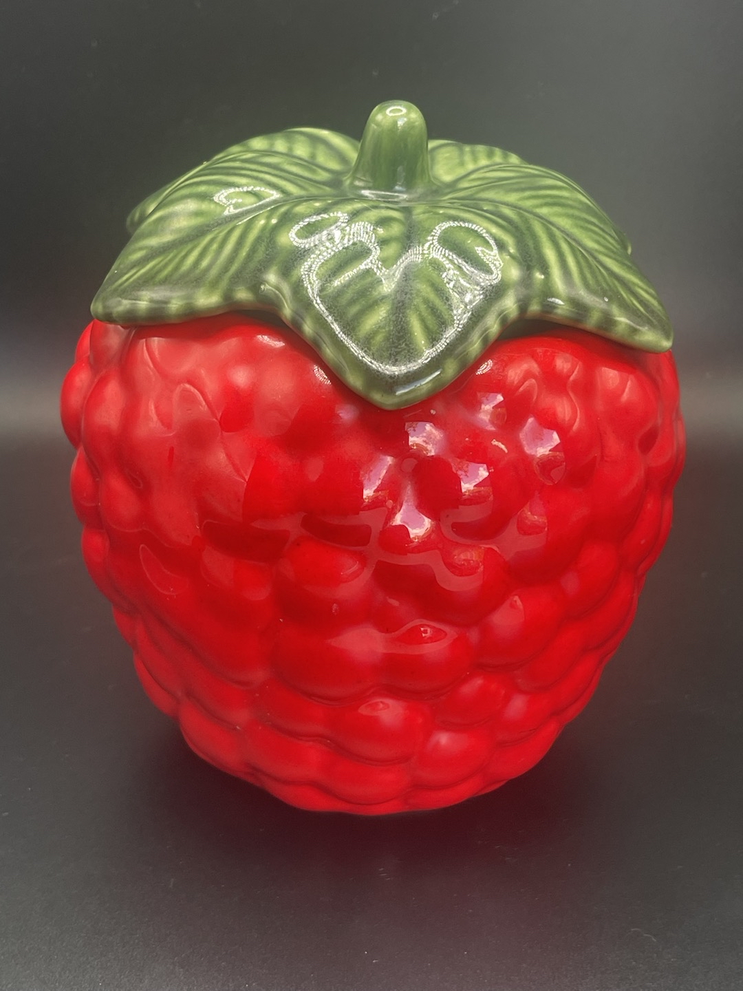 Vtg House of Webster Red Strawberry / Raspberry Jar