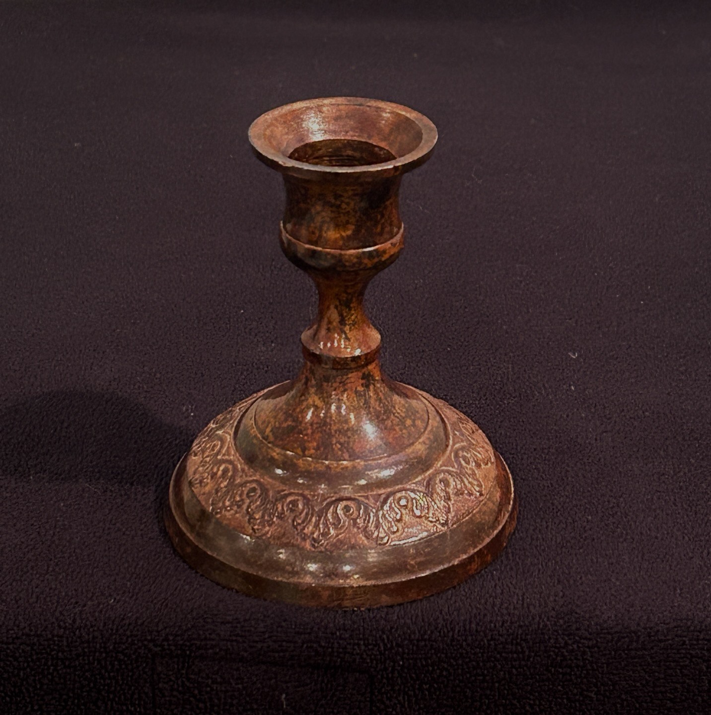 Vintage Hosley Classic Collection Cinnabar Roman Candleholder Taper Candle 3.5”