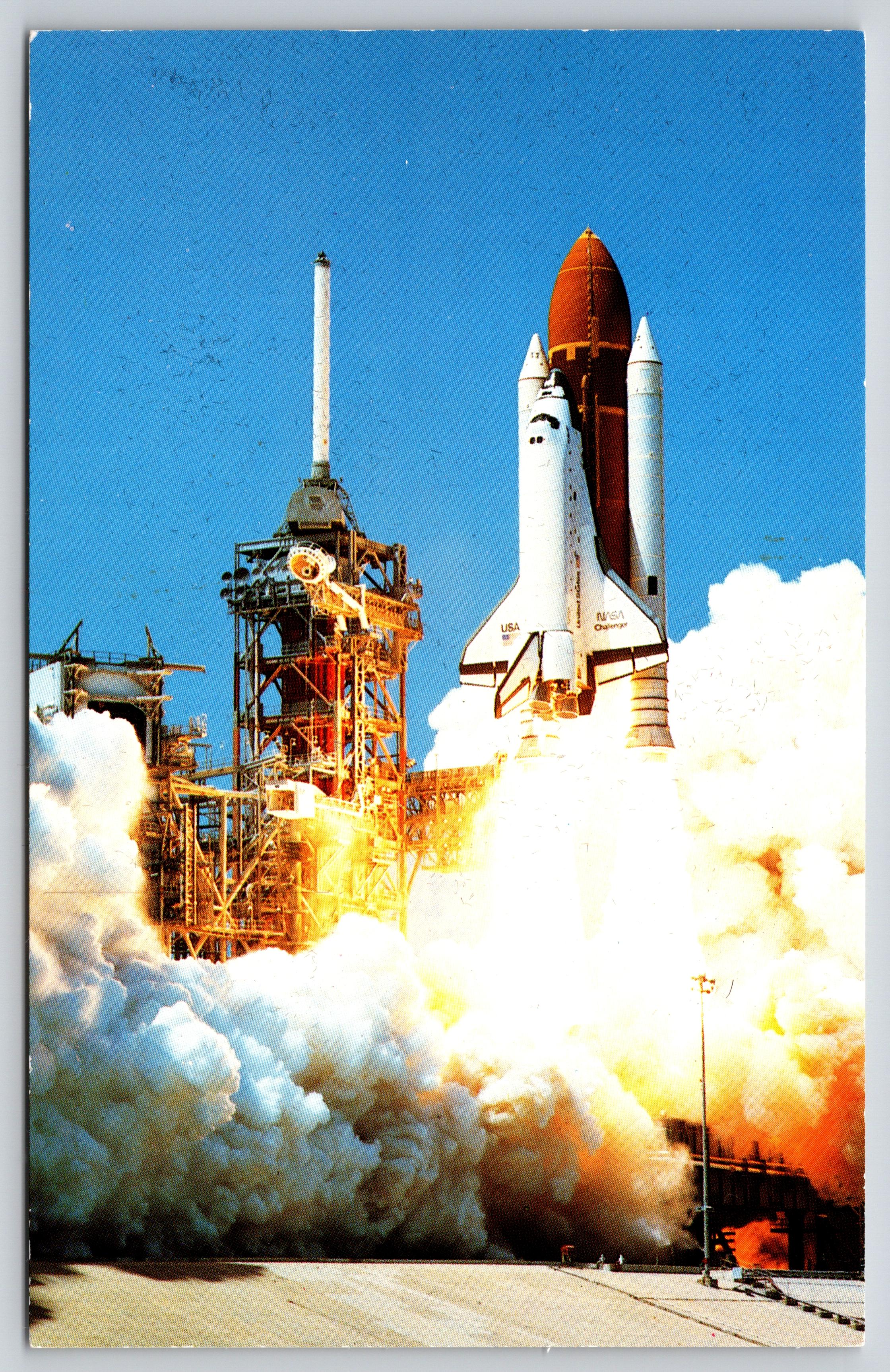 Postcard Space Shuttle Challenger Liftoff John F Kennedy Space Center ...