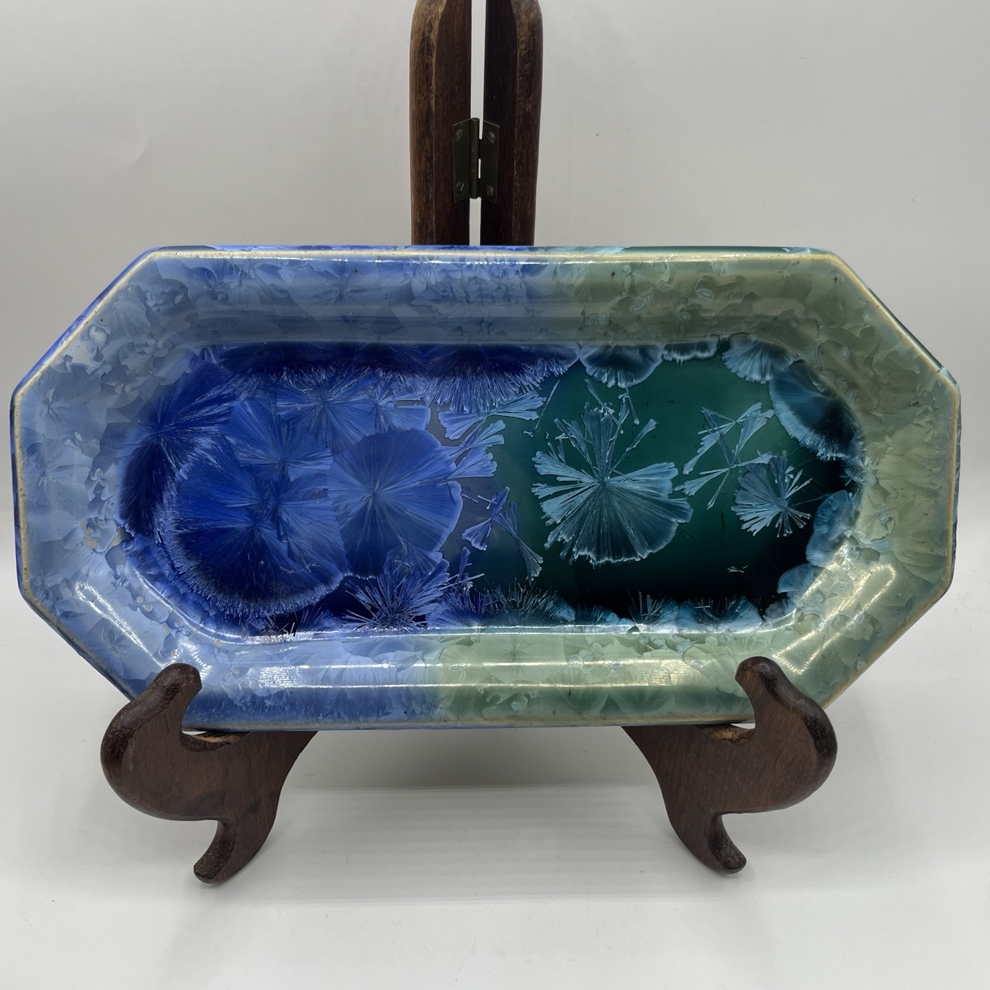 Studio Art Crystalline Pottery Rectangular 12” Tray Signed Melanie ...