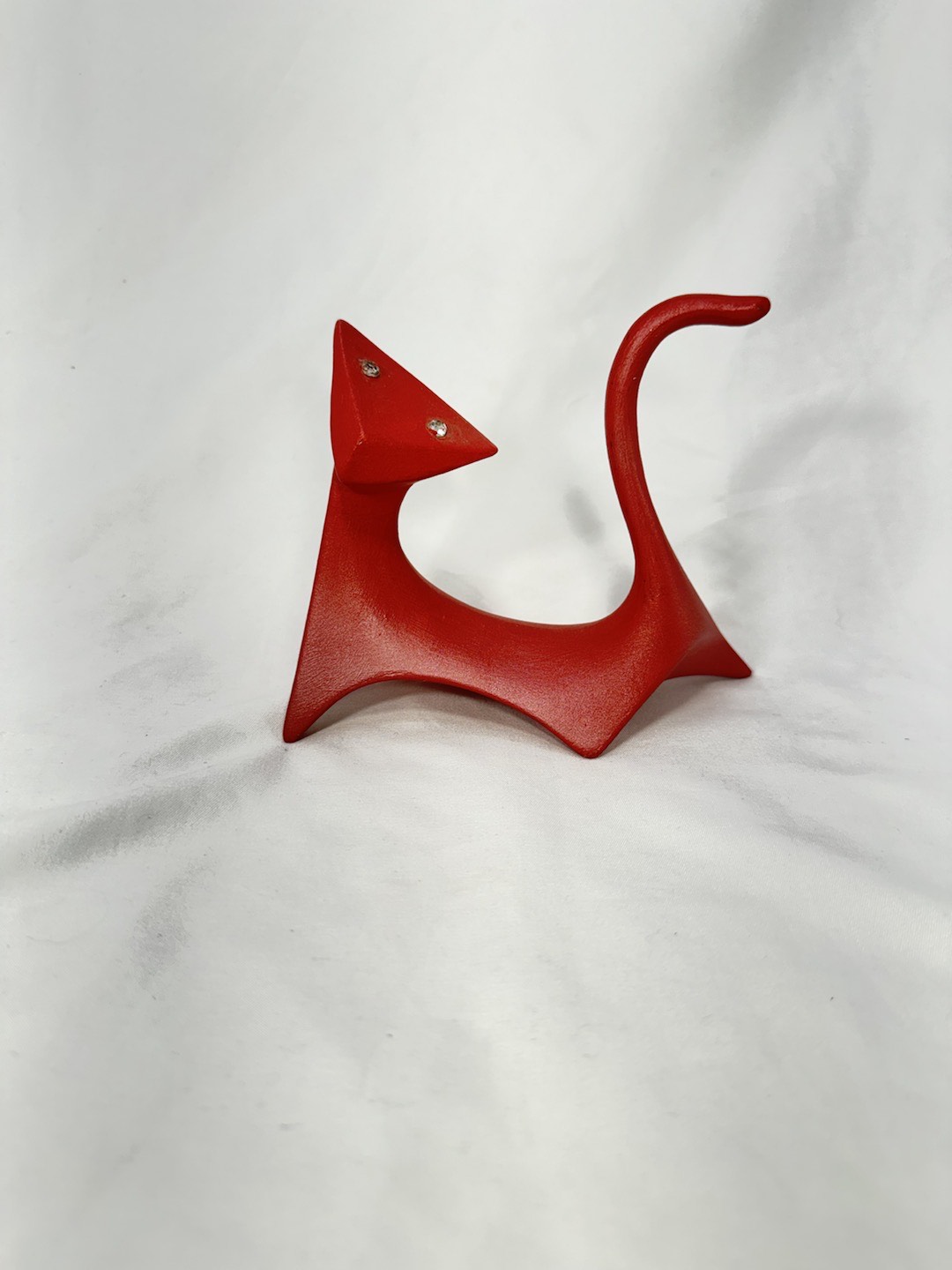 VTG MCM Ceramic Cubist Cat Sculpture