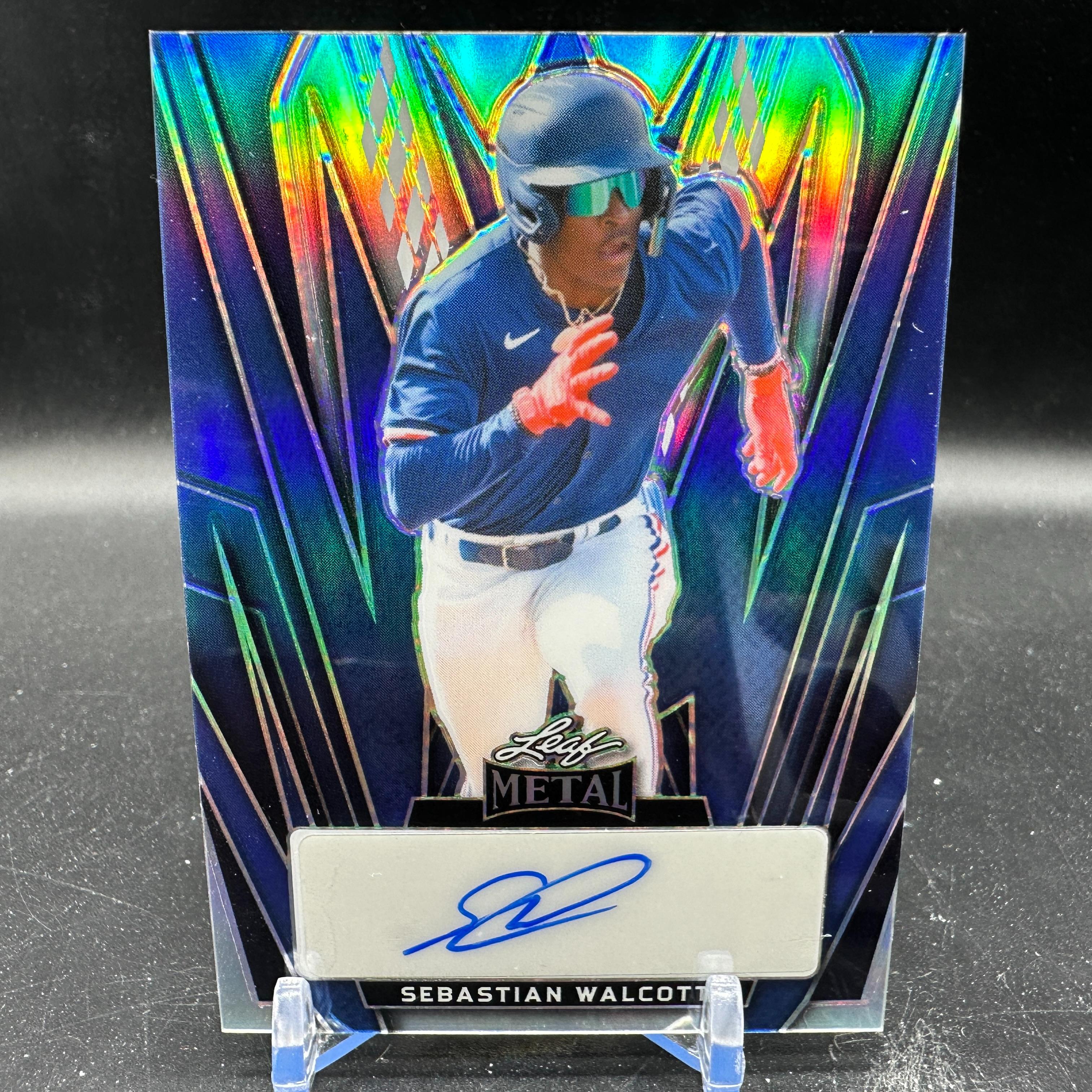 Sebastian Walcott Auto Blue Prismatic Refractor /25 2024 Leaf Metal Rangers