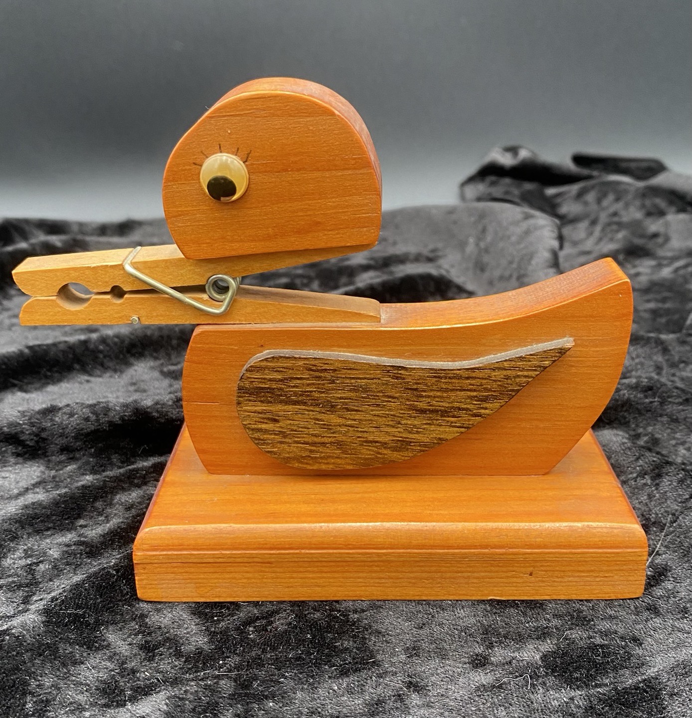 Vintage Wooden Duck Clothespin Holder: Letters, Notecards, Recipes
