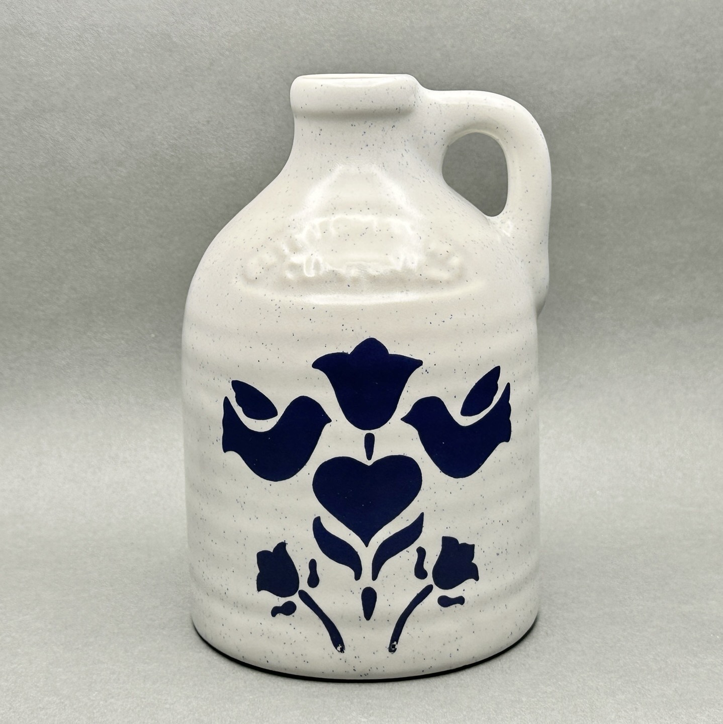 Vintage Harris Pottery Chicago Speckled Glaze Stoneware Jug With Tulips ...