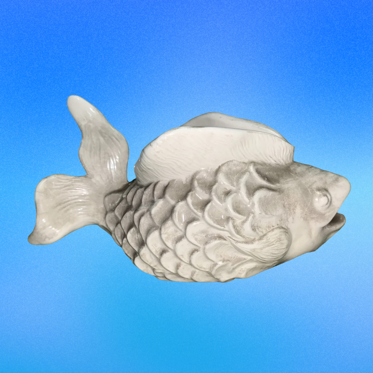 Wonky Fish Planter Pottery Vintage 8.5” X 5” Quirky Ceramic