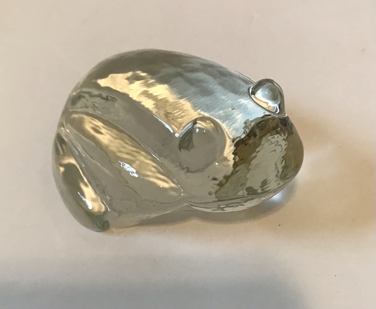 Clear Glass Frog Paperweight