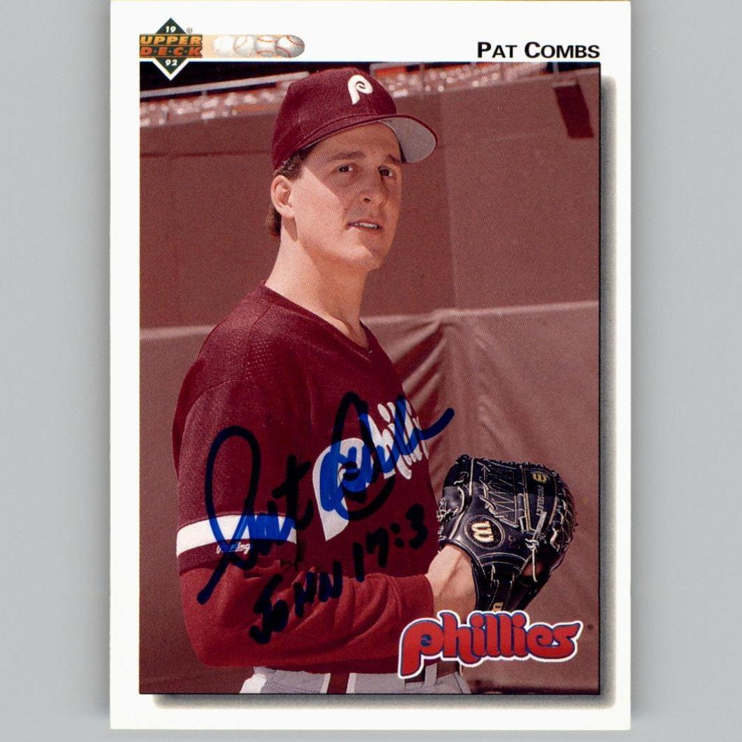 Pat Combs Signed Philadelphia Phillies 1992 Upper Deck Baseball Card #442
