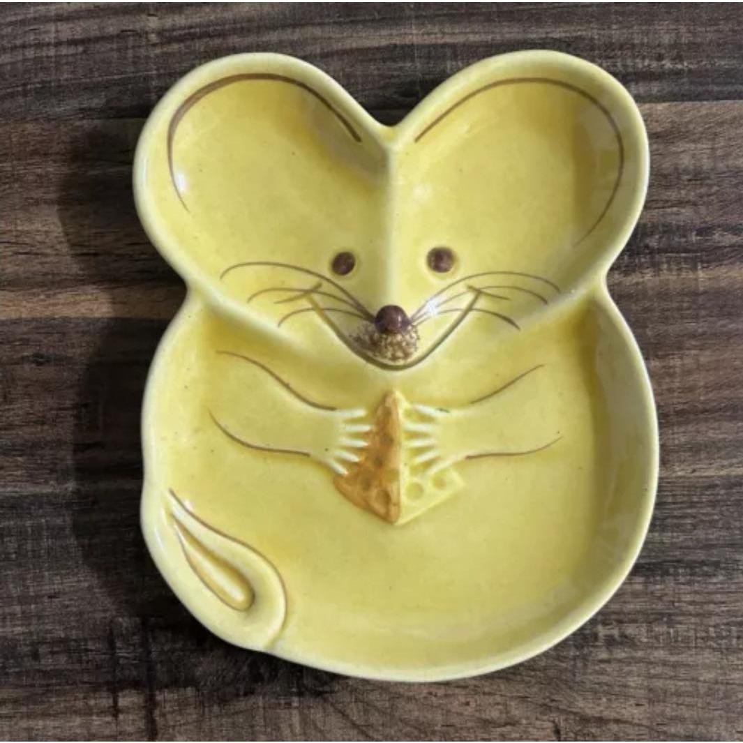 Vintage NS GUSTIN Mouse with Cheese Spoon Rest